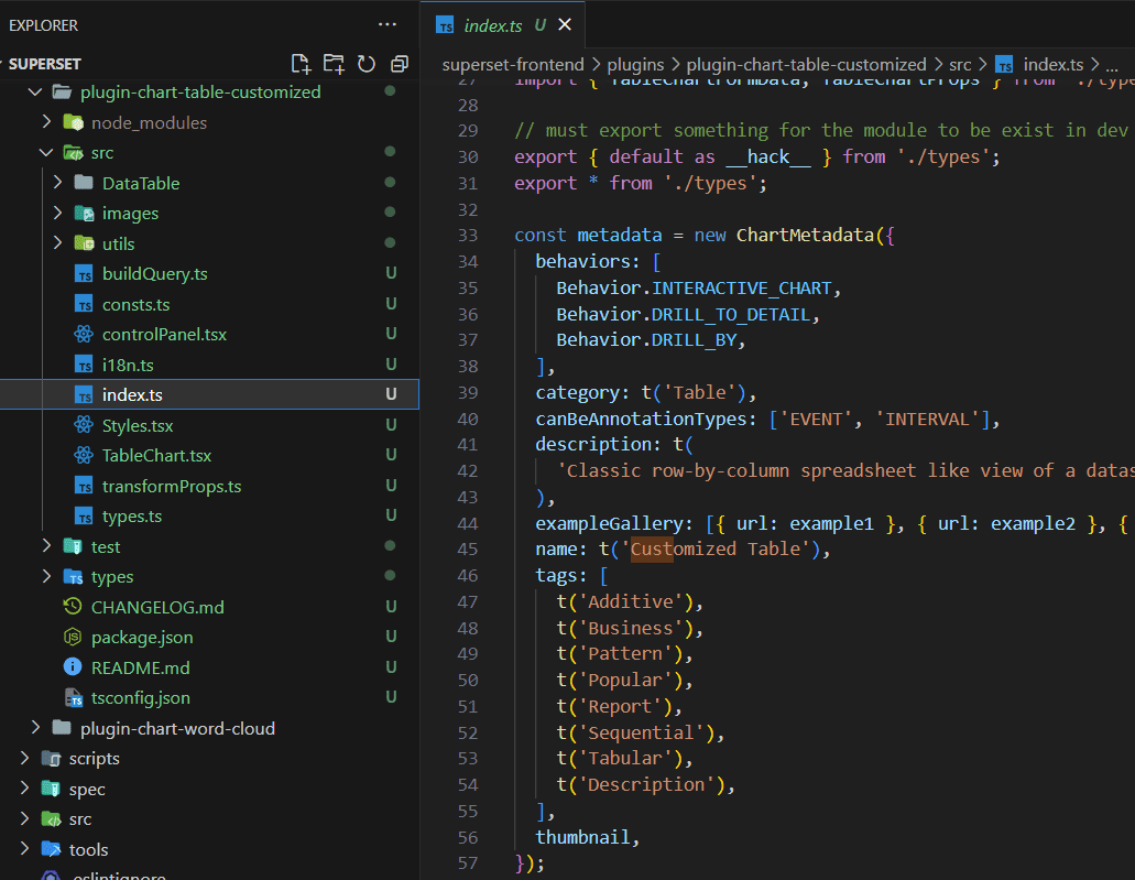 Customizing the Table Chart Plugin in Apache Superset
